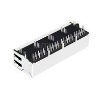 China Pulse JG0-0098NL Compatible LINK-PP LPJG48837A31NL 10/100/1000 Base-T Tab Up Green&Orange/Green&Orange LED 1x4 Port Connector Lan RJ45 for sale