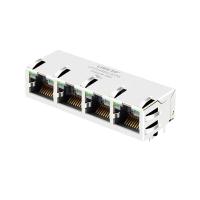 China XFMRC XRJH-04F-5-H6N-1A0-NJ7 Compatible LINK-PP LPJG48851AFNL 10/100/1000 Base-T 1x4 Port Integrated RJ45 Fastjack Tab Up Green/Green LED for sale