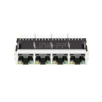 China XFMRC XFGIG8NA-CTGxu4-4M Compatible LINK-PP LPJG49883AHNL 1000 Base-T 1x4 Port RJ45 Pcb Jack Tab Up Green/Yellow LED for sale