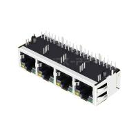 China XFMRC XFGIG8NA-CTGxu4-4M Compatible LINK-PP LPJG49883AHNL 1000 Base-T 1x4 Port RJ45 Pcb Jack Tab Up Green/Yellow LED for sale