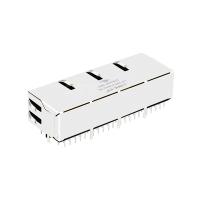 China Pulse J8064D648ANL Compatible LINK-PP LPJ46204AENL 10/100 Base-T Tab Down Green/Yellow LED 1x4 Port Integrated Magnetic Jacks for sale
