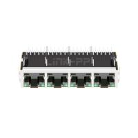 China Pulse JG0-0026NL Compatible LINK-PP LPJG48851AWNL 1x4 Port RJ45 Network Jack 100/1000 Base-T Tab Up Green/Green LED for sale