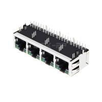 China Pulse JG0-0026NL Compatible LINK-PP LPJG48851AWNL 1x4 Port RJ45 Network Jack 100/1000 Base-T Tab Up Green/Green LED for sale