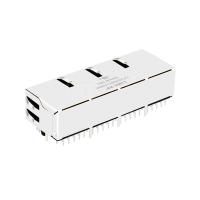 China Pulse JG0-0026NL Compatible LINK-PP LPJG48851AWNL 1x4 Port RJ45 Network Jack 100/1000 Base-T Tab Up Green/Green LED for sale