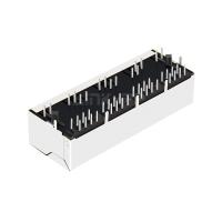 China LPJ46204BDNL 10/100 Base-T Tab Down Yellow/Green LED 1x4 Port Integrated Magnetic RJ45 Jacks for sale