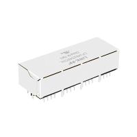 China LPJ46204BDNL 10/100 Base-T Tab Down Yellow/Green LED 1x4 Port Integrated Magnetic RJ45 Jacks for sale