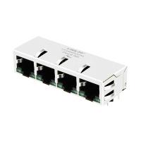 China LPJ46404AFNL 10/100 Base-T Tab Down Green/Green LED 1x4 Port RJ45 Magnetic Jack for sale