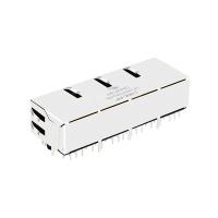 China LPJ48002A34NL 10/100 Base-T Tab Up Green&Yellow/Green LED 1x4 Port RJ45 Connectors With Integrated Magnetics for sale