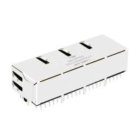 China LPJG49854A31NL 10/100/1000 Base-T Tab Up Orange&Green/Orange&Green LED 1x4 Port RJ45 Network Connector for sale