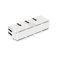 China LPJ46614AENL 10/100 Base-T Tab Down Green/Yellow LED 1x4 Port POE RJ45 Magnetic Jacks for sale