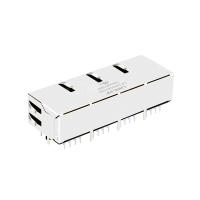 China LPJ46404ADNL 10/100 Base-T Tab Down Yellow/Green LED 1x4 Port Ethernet RJ45 Connectors for sale
