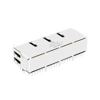 China LPJG46813ADNL 100/1000 Base-T Tab Down Yellow/Green LED 1x4 Port RJ45 Ethernet Connector for sale