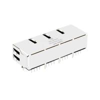China LPJF46204CNL 10/100 Base-T Tab Down Without LED 1x4 Port Ethernet RJ45 Jack for sale