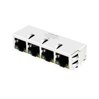 China LPJ46404AENL 10/100 Base-T Tab Down Green/Yellow LED 1x4 Port RJ45 Jack Connection for sale