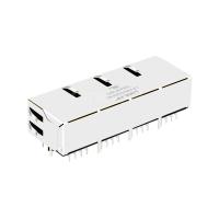 China LPJ46404AENL 10/100 Base-T Tab Down Green/Yellow LED 1x4 Port RJ45 Jack Connection for sale