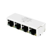 China LPJ46401BBNL 10/100 Base-T Tab Down Green/Yellow LED 1x4 Port Ethernet RJ45 Connector for sale