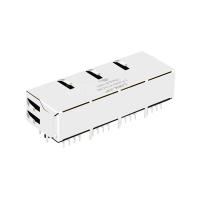 China LPJ46441ADNL 10/100 Base-T Tab Down Yellow/Green LED 1x4 Port Ethernet RJ45 Connector for sale