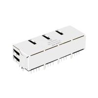 China LPJ46401ADNL 10/100 Base-T Tab Down Yellow/Green LED 1x4 Port Ethernet RJ45 Connector for sale