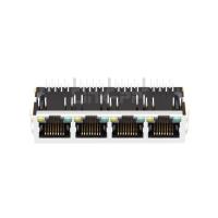 China LPJ46201AENL 10/100 Base-T Tab Down Green/Yellow LED 1x4 Ethernet Port RJ45 Connector for sale