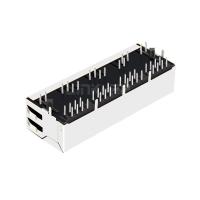 China LPJ46201AENL 10/100 Base-T Tab Down Green/Yellow LED 1x4 Ethernet Port RJ45 Connector for sale