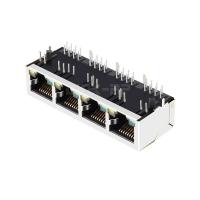 China LPJ46213BHNL 10/100 Base-T Tab Down Green/Yellow LED 1x4 Port Ethernet Lan RJ45 for sale