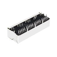 China LPJ46297BDNL 10/100 Base-T Tab Down Yellow/Green LED 1x4 Port Lan RJ45 Jacks for sale
