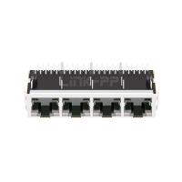 China Belfuse 2250083-1 Compatible LINK-PP 10G Base-T 1x4 Port Ethernet RJ45 MagJack Tab Up With Led for sale