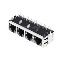 China Belfuse 2250083-1 Compatible LINK-PP 10G Base-T 1x4 Port Ethernet RJ45 MagJack Tab Up With Led for sale