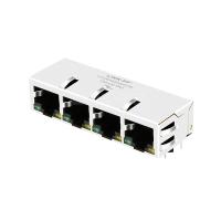 China LPJM46938AENL-2 2.5G Base-T 1x4 Port Ethernet RJ45 Connector Tab Down Green/Yellow LED for sale