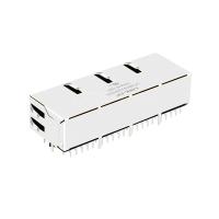 China LPJM46938AENL-2 2.5G Base-T 1x4 Port Ethernet RJ45 Connector Tab Down Green/Yellow LED for sale