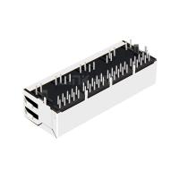China LPJM46938AENL-2 2.5G Base-T 1x4 Port Ethernet RJ45 Connector Tab Down Green/Yellow LED for sale