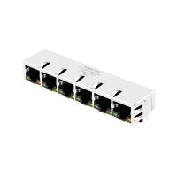 China LPJ66204AENL 10/100 Base-T 1X6 Port Jack RJ45 Female Connector for sale
