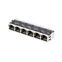 China LPJ66204AENL 10/100 Base-T 1X6 Port Jack RJ45 Female Connector for sale