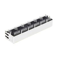 China LPJG68851AWNL 100/1000 Base-T 1x6 Port RJ45 Magjacks Tab Up Green/Green Led for sale