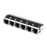 China LPJG68851AWNL 100/1000 Base-T 1x6 Port RJ45 Magjacks Tab Up Green/Green Led for sale