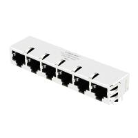 China LPJF66204CNL 10/100 Base-T 1X6 Port Jack RJ45 Female Connector Without Leds for sale