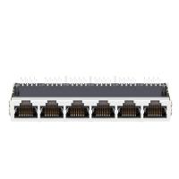 China LPJF66204CNL 10/100 Base-T 1X6 Port Jack RJ45 Female Connector Without Leds for sale
