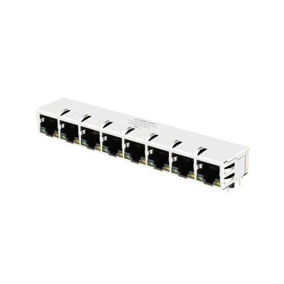 China Pulse J8064D688ANL Compatible LINK-PP LPJ86204AENL 10/100 Base-T Tab Down Green/Yellow LED 1x8 Port RJ45 Connector For Sale for sale