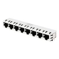 China LPJF86204CNL 10/100 Base-T 1x8 Port RJ45 Jacks With Magnetics Tab Down Without LED for sale