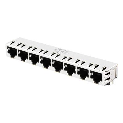 China LPJF86204CNL 10/100 Base-T 1x8 Port RJ45 Jacks With Magnetics Tab Down Without LED for sale