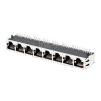 China LPJF86204CNL 10/100 Base-T 1x8 Port RJ45 Jacks With Magnetics Tab Down Without LED for sale