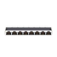 China LPJF86204CNL 10/100 Base-T 1x8 Port RJ45 Jacks With Magnetics Tab Down Without LED for sale