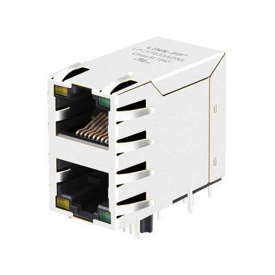 China Belfuse 0845-2D1T-S4 Compatible LINK-PP LPJ17633ADNL 10/100 Base-T  Yellow/Green  Led  2x1 Port RJ45 Cat5e Jack for sale