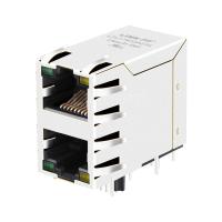 China X Multiple XRJH-214-D1D-1F1-NO Compatible LINK-PP LPJ17633AENL 10/100 Base-T Green/Yellow Led 2x1 Port 90 Degree RJ45 Connector for sale