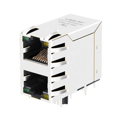 China Belfuse 0845-2G1T-H5 Compatible LINK-PP LPJ17633AENL 10/100 Base-T  Green/Yellow Led  2x1 Port  RJ45 Modular Jack for sale