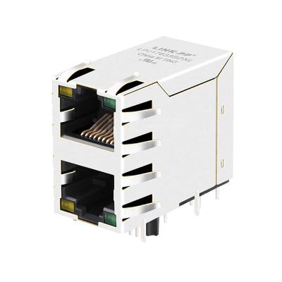 China X Multiple XRJH-211-D1D-170 Compatible LINK-PP LPJ17633BDNL 10/100 Base-T 2x1 Port Ethernet RJ45 Magnetics Jack Yellow/Green Led for sale