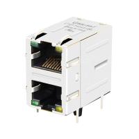 China YDS 82G-1407GYD2NL Compatible LINK-PP LPJ17404AHNL 10/100 Base-T 8p8c Green/Yellow LED 2x1 Port PoE+ Ethernet Jack RJ45 for sale