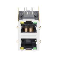 China LPJ17405AHNL 10/100 Base-T Tab Both Green/Yellow LED 2X1 Port RJ45 Magnetic Jack Connector for sale