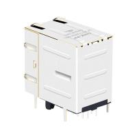 China LPJ17489AGNL 10/100 Base-T Tab Up Yellow/Green LED 2X1 Port PoE+ Shielded 8 Pin RJ45 Connector for sale