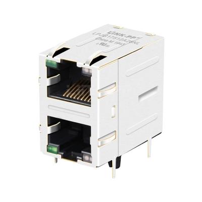China 10/100/1000 Base-T Tab Up Green/Orange&Green LED 2X1 Port Cat6 Modular Connector RJ45 for sale